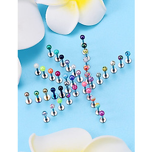 Vsnnsns 16G Lip Rings Stainless Steel Labret Monroe Lip Rings Nail Cartilage Tragus Helix Earrings Studs Ring Medusa Piercing Jewelry For Women Men 8mm