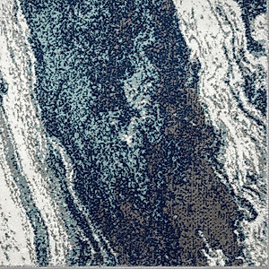 LUXE WEAVERS Abstract Wavy Marble Swirl Gray 8x10 Area Rug