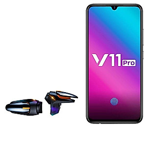 BoxWave Gaming Gear Compatible With vivo V11 Pro - Touchscreen QuickTrigger Auto, Trigger Buttons Autofire Gaming Mobile FPS - Jet Black