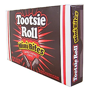 Tootsie Roll Mini Bites Candy Coated Chews Movie Theater Box, 3.5 oz (Pack of 3)