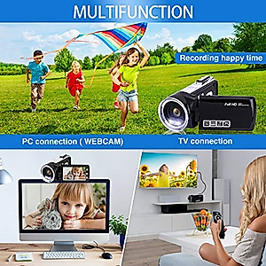 Vmotal Video Camera Camcorders 24 MP Digital Camera Video Recorder FHD 1080P 30FPS 2.7 Inch Vlogging Camera YouTube TikTok Camcorder for Kids Children Student Teenager Beginner