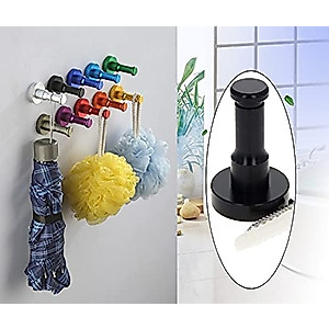 MroMax 2.16 Inch Wall Mount Robe Hooks, Aluminum Alloy Coat Hook Towel Wall Hanger Clothes Coat Hook Holder for Bathroom Bedroom Kitchen Red 2Pcs