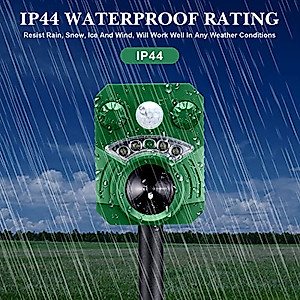 Kittmip 8 Packs Solar Animal Repeller Waterproof Ultrasonic Pest Repellent with Motion Sensor Flashing Light Outdoor Deterrent Devices Garden Yard Farm for Cat Dog Bird Squirrel, Red