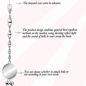 10 Pack Bird Scare Discs Set Silver Spiral Rods with Bells Keep Birds Away from Garden, Fruit Trees, Window, Patio, House