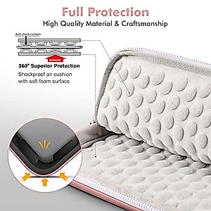 FINPAC Laptop Sleeve with Accessory Pouch for MacBook Pro 14-inch M2/M1 2023-2021, 13'' MacBook Air 2022-2018, MacBook Pro 13 2022-2016, Protective Case with Tech Bag for Dell, HP, Surface (Baby Pink)