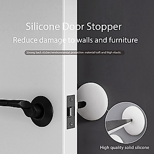 CLOATFET Door Stopper Wall Protector, 3.15" Larger White Silicone Door Stop with Strong Adhesive, Quiet/Shock Absorbent Door Knob Wall Protector Door Bumper to Protect Wall Surfaces(4 Pack 8cm)