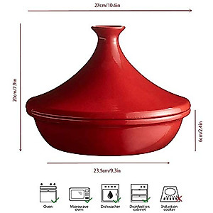 Casserole Dishes with Lids Cooking Tagine Medium Pot with Lid for Different Cooking Styles and Temperature Settings (#1)