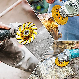 HRLORKC 4 Inch Concrete Turbo Diamond Grinding Cup Wheel 12 Segs Heavy Duty Angle Grinder Wheels for Angle Grinder