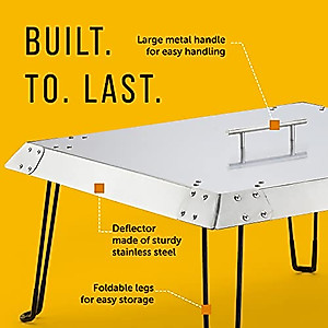 Maplefield Fire Pit Heat Deflector - All-in-One Heat Deflector and Fire Pit Cover - Perfect for Home Firepits, Gazebo, Patio, and More - Weather-Resistant Fireplace Cover