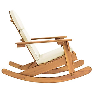 Gecheer Adirondack Rocking Chair with Cushions Solid Wood Acacia