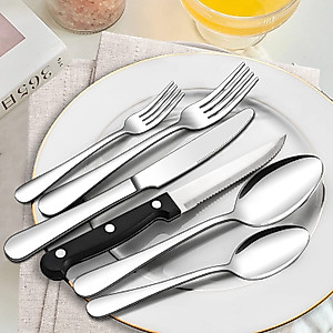 Silverware Set, ENLOY 48 Pieces Stainless Steel Flatware Cutlery Set, Include Knife Fork Spoon, Mirror Polished, Dishwasher Safe, Service for 8