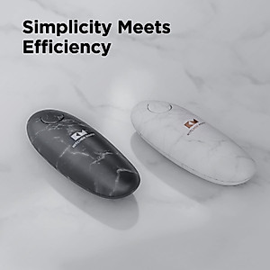 Kitchen Mama Auto 2.0 Electric Can Opener: Refined Blade Opens Almost Any Can - Automatic, Hands Free, Smooth Edge, Food-Safe, Battery Operated, YES YOU CAN (Marble White)