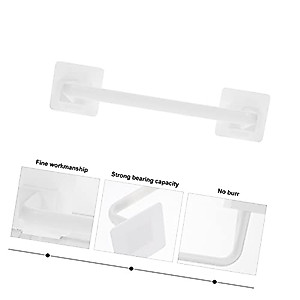 CIYODO Kitchen Towel Stick Self Plastic Drilling for Clothes Shoe Bathroom Cloth Paper Nickel Bars Wall Holder Storage Organizers Hanging Slippers Single No Shelf Hotel Adhesive Style