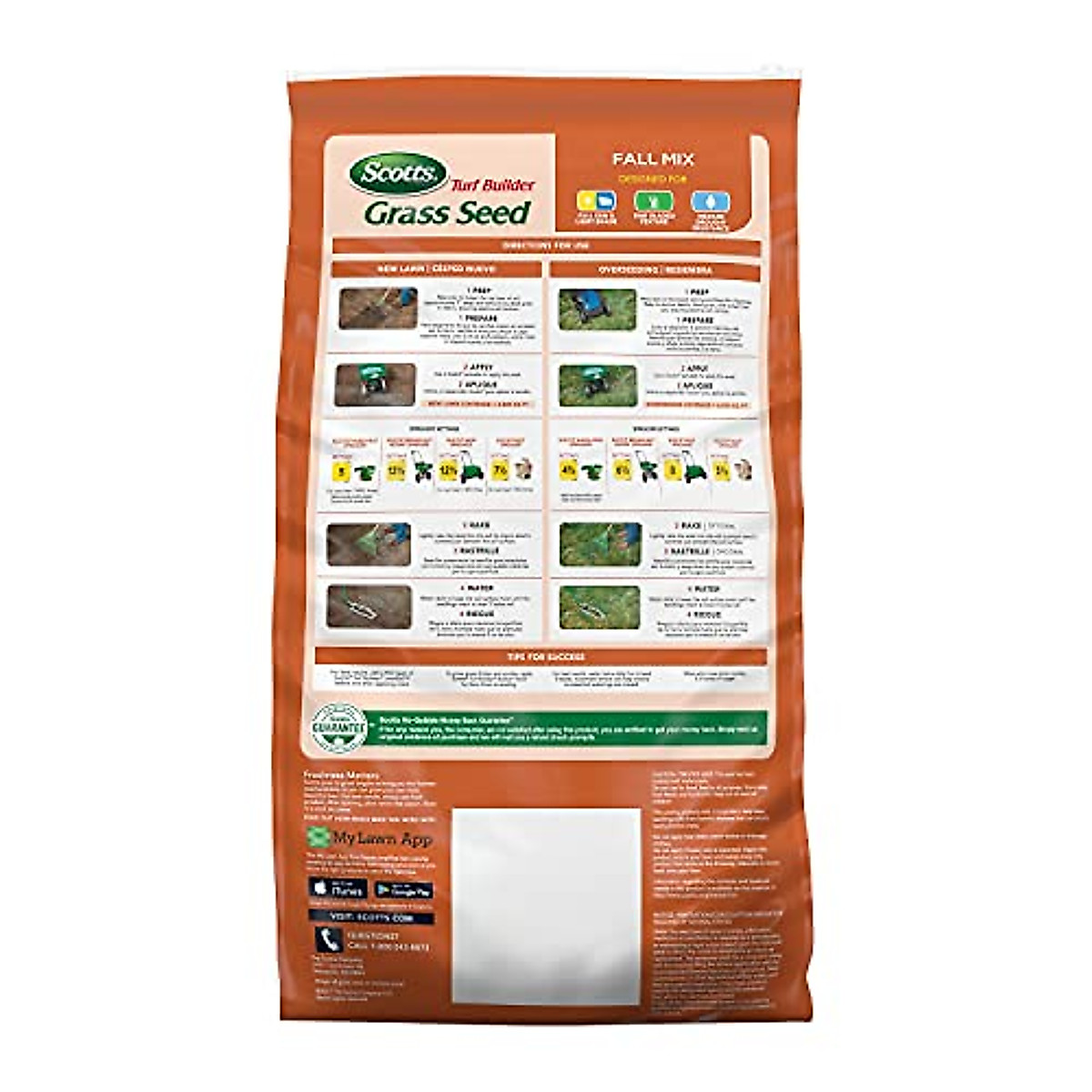 Scotts Turf Builder Grass Seed Fall Overseeding Mix, Thickens & Strengthen to Help Prevent Future Weeds, 15 lbs.