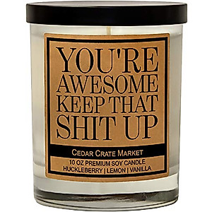 You're Awesome Keep That S Up - Friendship Candle Gifts for Women, Men, Best Friends Birthday Candle Gifts for Friends Female, Funny Candle Gifts for Women, Cute Going Away Gift for BFF, Bestie