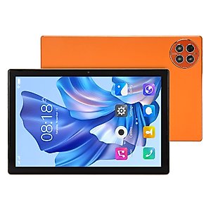 10in Smart Tablet, Octa Core Processor, 1920x1200 IPS Screen, 12GB RAM 256GB ROM, Dual Cameras and Speakers, Long Battery Life (Orange)