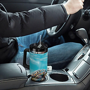 FRCSDIY Sea Turtle Insulated Tumbler with Handle and Straw Lid,30oz Leakproof Stainless Steel Cup BPA-Free Water Bottle