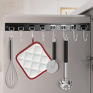 Cociat 2PCS Utensil Racks with 8 Hooks 17 Inch Kitchen Utensil Holders Hanging Utensil Rack Multifunctional (17 inch)