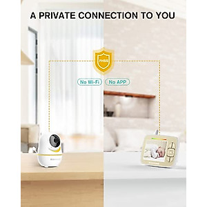 Kidsneed Baby Monitor, 3.5" Screen Video Baby Monitor with Camera and Audio, Remote Pan-Tilt-Zoom, Night Vision, VOX Mode, Temperature Monitoring, Lullabies, 2-Way Talk, 960ft Range