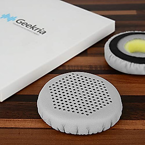 Geekria QuickFit Perforated Replacement Ear Pads for Edifier W675BT, W670BT, W570BT Headphones Earpads, Headset Ear Cushion Repair Parts (Grey)