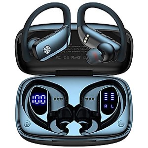 Wireless Earbuds for Microsoft Surface Pro 9 Bluetooth Headphones 48hrs Play Back Sport Earphones with LED Display Over-Ear Buds with Earhooks Built-in Mic
