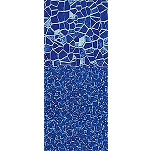 Smartline Cracked Glass 15-Foot-by-30-Foot Oval Liner | Overlap Style | 48-to-52-Inch Wall Height | 25 Gauge Virgin Vinyl | Designed for Steel Sided Above-Ground Swimming Pools