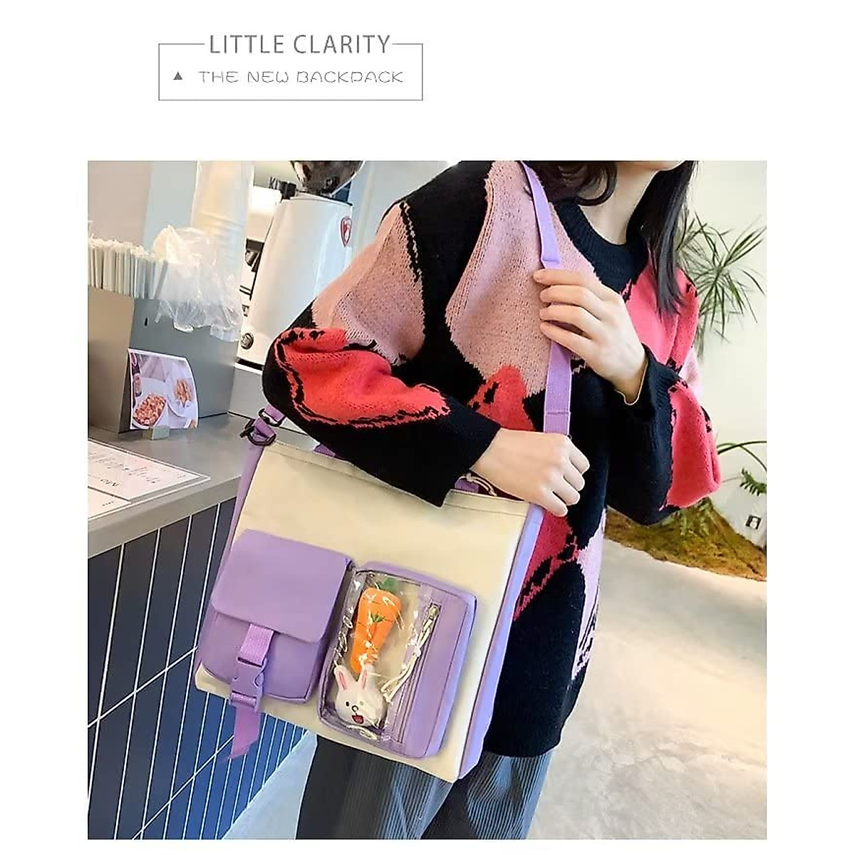 Kawaii Backpack Pins Accessorie 4Pcs Set Cute Kawaii Rucksack for School Bag Cute Aesthetic Backpack