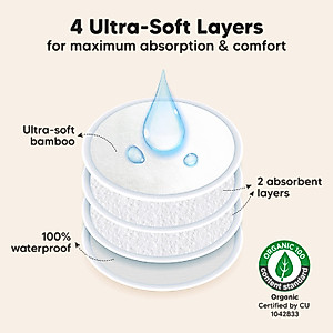 KeaBabies 3 in 1 Postpartum Belly Support Recovery Wrap and Bamboo Viscose Nursing Pads Bundle - Pregnancy Belly Support Band - 14 Washable Pads + Wash Bag