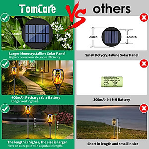 TomCare 8 Pack Solar Lights Outdoor Flickering Flames Solar Torch Lights Decorative Solar Garden Lights Solar Powered Waterproof Christmas Decorations Outdoor Lighting for Garden Patio Yard Landscape