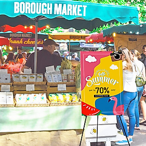 Lightweight Aluminum Flip-Chart Presentation Easel, 70 Inches, Black