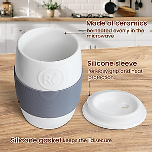 Professional Ceramic Egg Cooker for Microwave, Quick Scrambled Egg Maker Holds Up to 4 Eggs, Easy & Healthy Breakfast Microwave Cooker Great for Mug Cake, Muffin, Omelet, 100% Food Safe