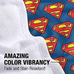 LOGOVISION Superman Lightweight Baby Blanket, 30"X40", Classic S Shield Logo Pattern Unisex for Infants Girls & Boys