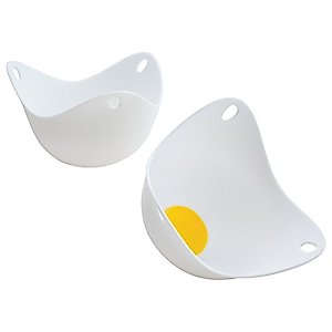 Fusionbrands PoachPod YOLK The Original Silicone, Floating Egg Poaching Cup, White, 2 pack