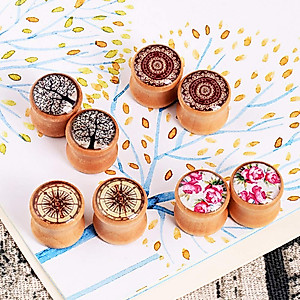 Longbeauty 4 Pair Vintage Handmade Organic Wood Double Flared Saddle Tunnel Ear Plugs Expander Gauges 10MM