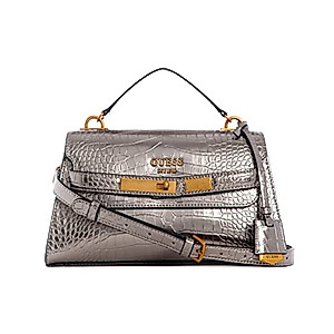 GUESS Enisa Top Handle Flap, Pewter