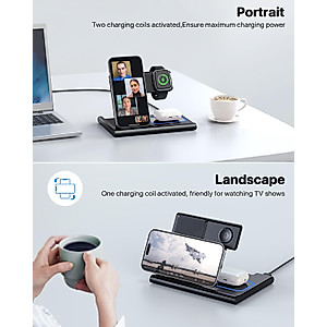 Wireless Charger, 3 in 1 Wireless Charging Station for Multiple Devices,Wireless Charging Stand for iPhone15 14 13 12 11 Series, AirPods Pro 3 2 & Apple Watch [UL-Listed] (Black)