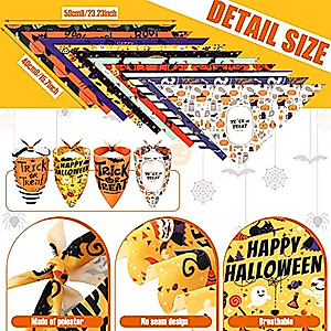 20 Pcs Patriotic Dog Bandanas Independence Day Dog Bandana Pet Scarf Adjustable American Flag Holiday Dog Bandanas Dog Bib for 4th of July Small Medium Dogs Cats Pets(Bat, Pumpkin)