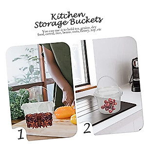 Cabilock 30 Pcs Transparent Small Barrel Kitchen Bucket with Lid Cookie Containers with Lids Plastic Dessert Cup Small Ice Bucket Grain Bucket Cereal Bucket Clear Bucket Food Pp Honey