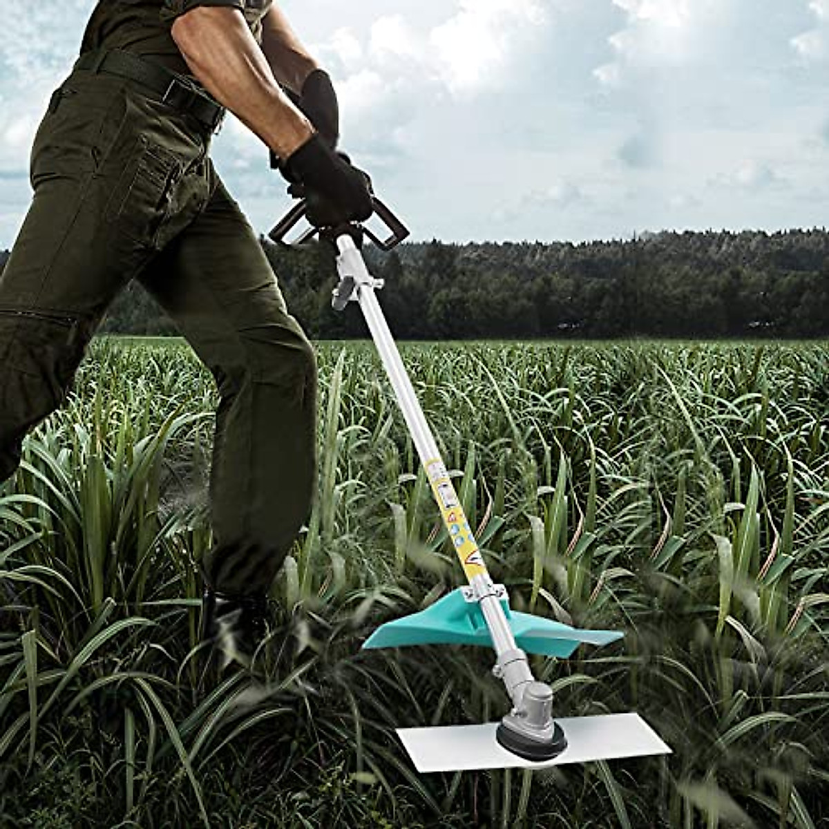 Cordless Electric Lawn Trimmer, Multifunctional 24V 1300W Lawn Mower Garden Strimmer Grass Cutter Brushless Motor for Green Belts, Parks, Farms, Backyard