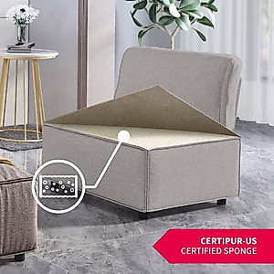 MUZZ Convertible Sectional Couch Set - Futon Sofa Bed, U/L Shaped and Queen Sleeper Sofa, Variable Modular Oversized Couch for Living Room (Beige)