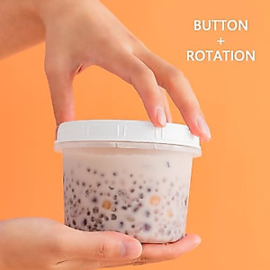 8Pack 13.6oz/400ml Plastic Containers with Twist Top Lids, Airtight Reusable Containers for Leftover Food and Soup, Frozen and Microwave Safe (Mixed Color)