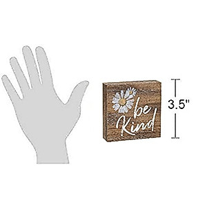 'Be Kind' Inspirational Wood Grain Mini Block Sign, 3.5"
