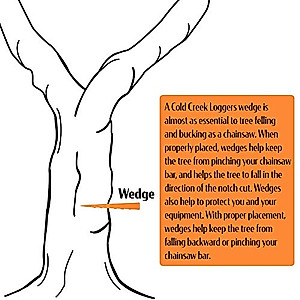 Cold Creek Loggers - Made in The USA! - 5.5" Orange Spiked Tree Wedges for Tree Cutting Falling, Bucking, Felling Wedges Chainsaw Loggers Supplies- Set of 6 Plus Free Carrying Bag