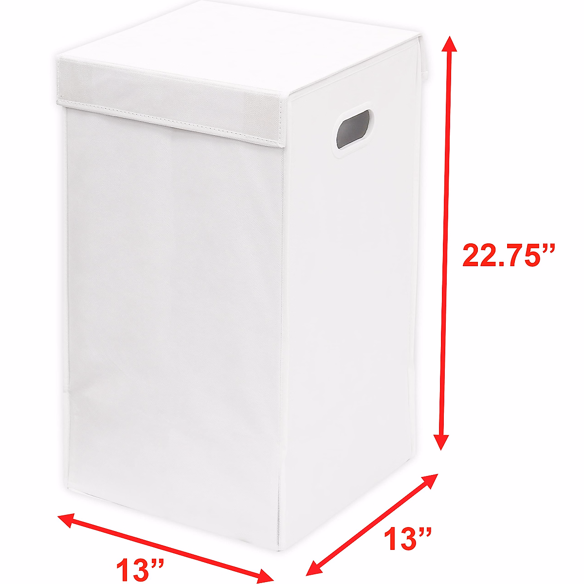 Simple Houseware Foldable Laundry Hamper Basket with Lid, White