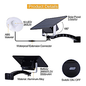 KINBEDY Solar Pendant Light Outdoor Indoor Shed Lights Adjustable Brightness Solar Barn Light Hanging Lamp IP65 Waterproof with 6M Extension Cord for Entryways, Yards, Garden Warmwhite