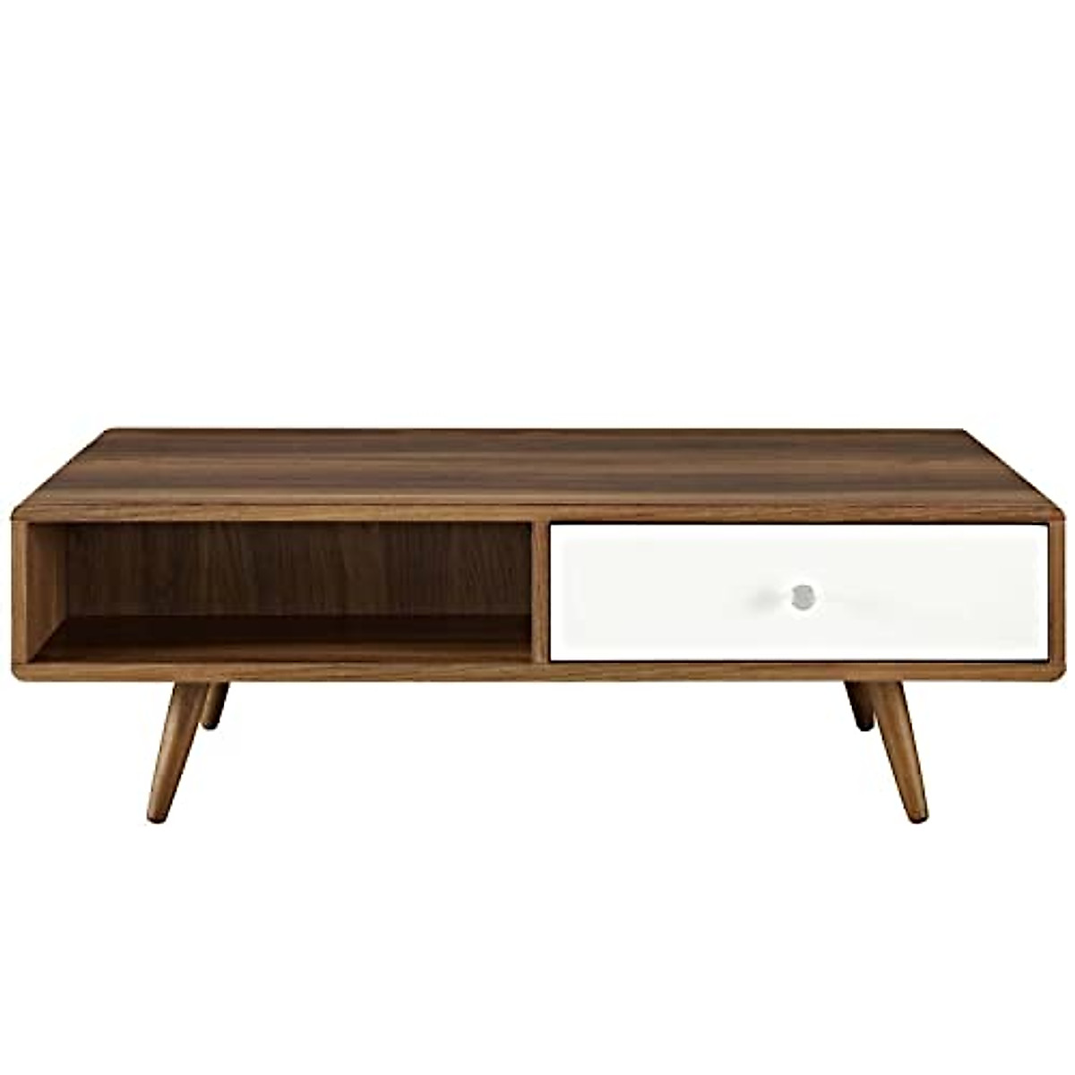 Modway Transmit Mid-Century Coffee Table, Walnut White