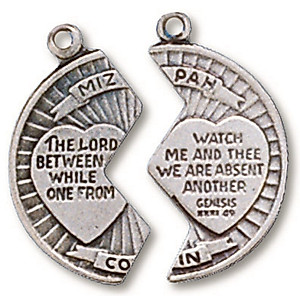 H J Sherman Mizpah Necklace Set Sweetheart Gift Lord Watch Between Me and Thee Mizpah W Gift Box