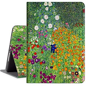 Vimorco iPad Case 6th/5th Generation 2018/2017, iPad 9.7 Inch Case for iPad 6th/5th Case Generation, Adjustable Angle, Auto Wake/Sleep, iPad Air 2 / Air Case Folio Stand Cover (Flower Garden)