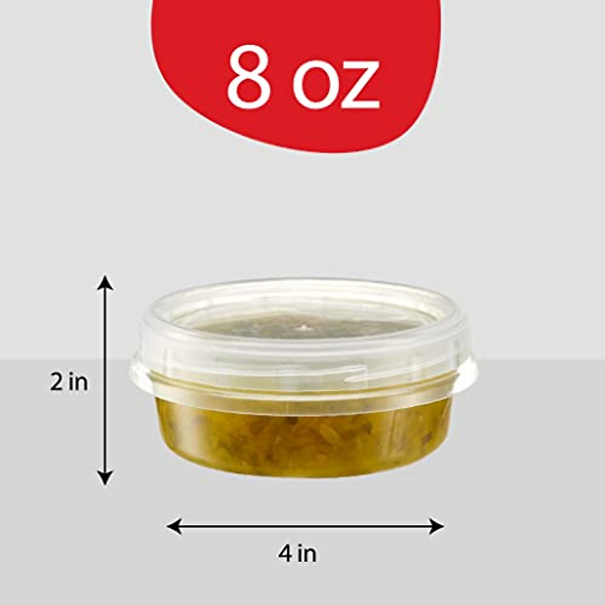 PLASTICPRO 6 Pack Twist Cap Food Storage Containers with Clear Screw on Lid- 8 oz Reusable Meal Prep Containers - Freezer and Microwave Safe Clear Plastic Food Storage