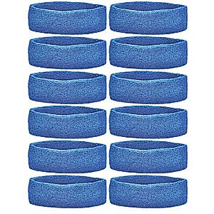 Unique Sports Team Headbands (Pack of 12), Blue